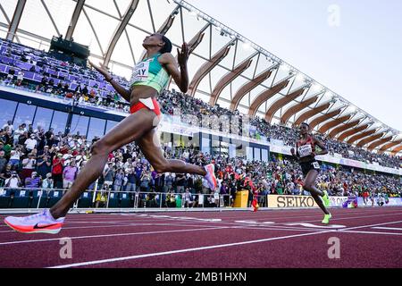 Gudaf Tsegay, of Ethiopia, wins the final in the women's 5000-meter run ...