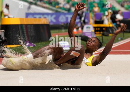 Deborah Acquah, of Ghana, competes in qualifications for the women's ...