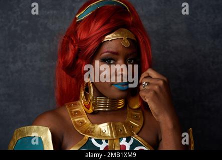 Cree Michelle, of Savannah, Ga., dressed as Urbosa from "Breath of the ...