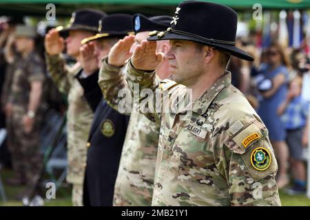 Col. Joseph Ewers, commander of the 2nd Cavalry Regiment, center, Cpt ...