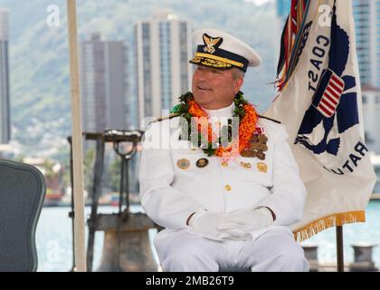 Rear Adm. Matthew Sibley, commander, Coast Guard 14th District, speaks ...