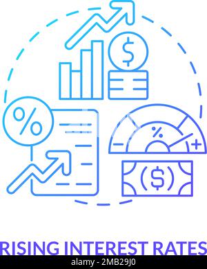 Interest rates blue gradient concept icon Stock Vector Image & Art - Alamy