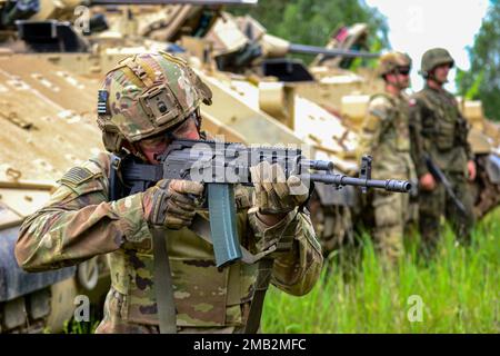 A Polish soldier of Drawsko Pomorskie Training Area (DPTA) officially ...