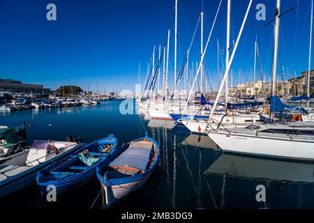 La Cala, the oldest part of the port and marina of Palermo, with ...
