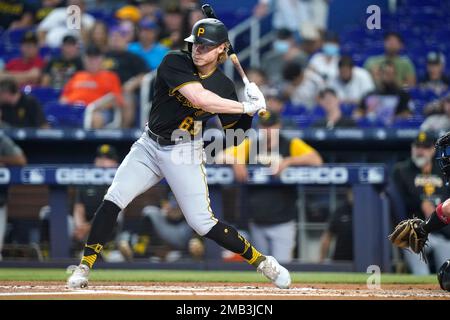 Pittsburgh Pirates' Jack Suwinski (65) runs the bases after hitting a ...