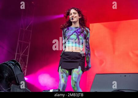 Mica Tenenbaum of Magdalena Bay performs on day four of the ...