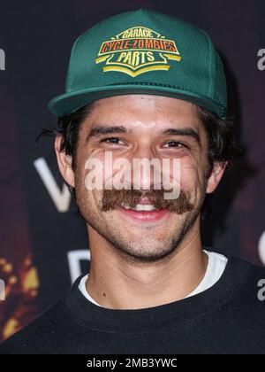 Tyler Posey arrives at the premiere of "Wolf Pack" on Thursday Jan. 19 ...