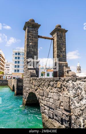 Historic bridge of the balls leading to San Gabriel Castle, Arrecife ...