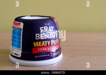 Fray Bentos Meaty Puds Steak & Kidney Pudding, UK Stock Photo - Alamy