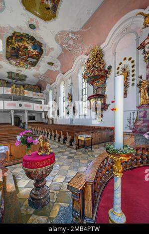 Church of St. Stephen, Rettenberg, Allgaeu, Bavaria, Germany Stock ...