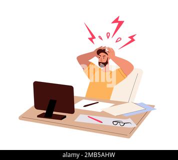 Exhausted female employee sit at office desk work on computer feel ...
