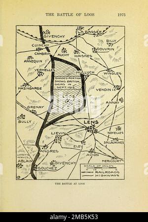 Battle at Loos map from the book The story of the great war; the ...