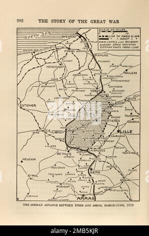 Vintage map of the Battle of Arras Stock Photo - Alamy