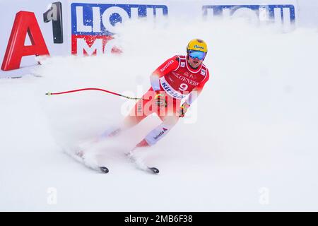 Niels Hintermann from Switzerland is in action during AUDI FIS Ski ...