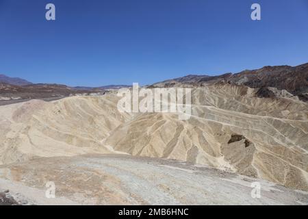 The desolate, barren, undulating landscape at Zabriskie Point in Death ...