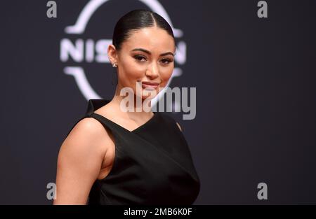 Tamera Kissen arrives at the BET Awards on Sunday, June 26, 2022, at ...