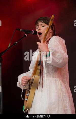 Rhian Teasdale of Wet Leg performs at the Coachella Music & Arts ...