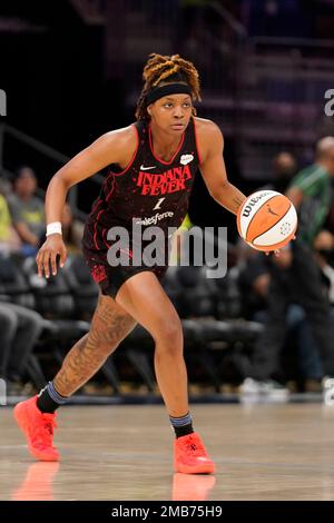 Indiana Fever forward NaLyssa Smith (1) in action as the Connecticut ...