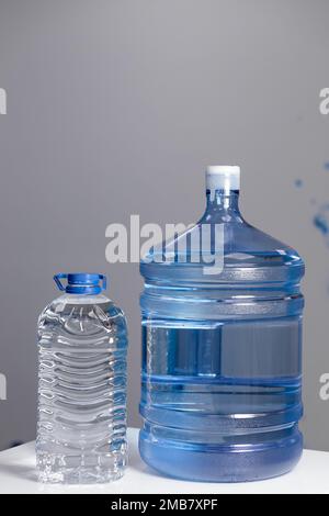 Composition with plastic bottles of mineral water Stock Photo - Alamy