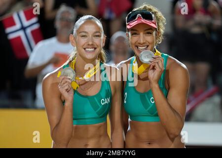 Canada's Sophie Bukovec, left, and Brandie Wilkerson, celebrate on the ...