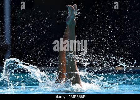 Ukraine's Marta Fedina competes during solo technical final of artistic ...