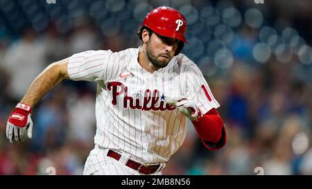 Philadelphia Phillies' Matt Vierling plays during a baseball game ...