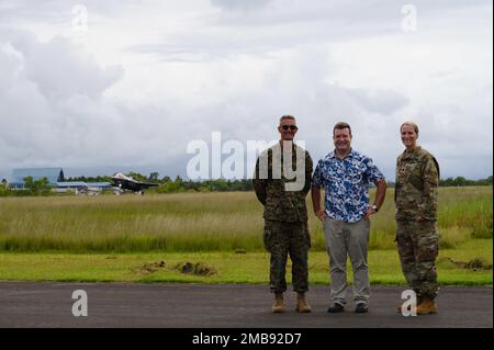 U.S. Marine Corps Col. Sean P. Hoewing, middle, commanding officer of ...