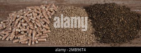 Image of a small pile of pellets, peanuts and olive pomace. Different ...