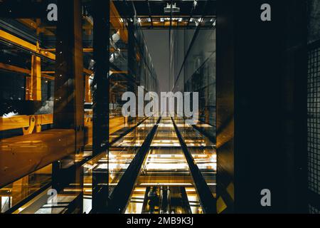 Glass Lift Shaft See Through Elevator Structure Stock Photo - Alamy