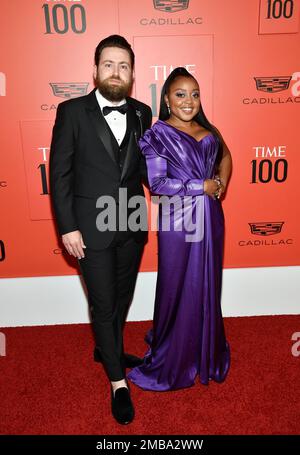 Quinta Brunson, right, and Kevin Jay Anik attend the TIME100 Gala ...