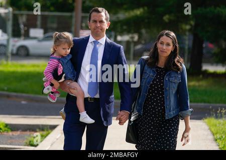 Sen. Bob Menendez (D-N.J.) and his wife, Nadine Arslanian, are seen at ...