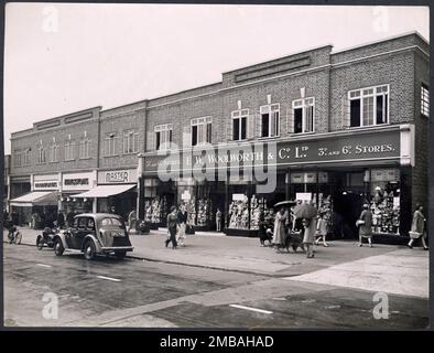 Woolworths store shoppers and shopfront in Basingstoke Hampshire ...