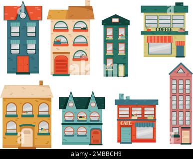 Houses in doodle style. Colorful buildings Stock Vector Image & Art - Alamy
