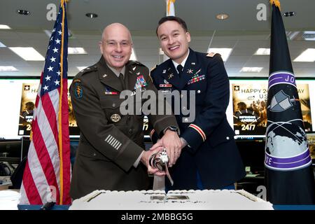 U.S. Army Maj. Gen. Tom James, left, commander of the Joint Task Force ...