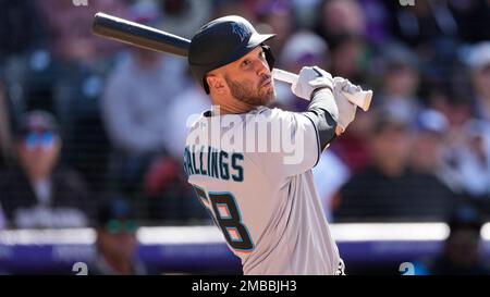 Miami Marlins catcher Jacob Stallings throws during a spring training ...
