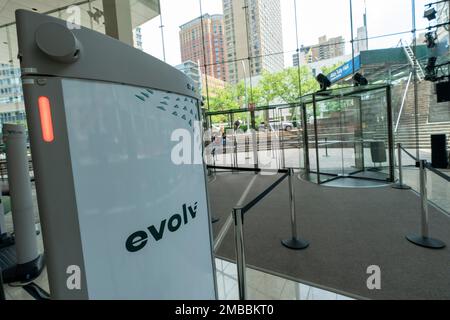 The Evolv Express weapons detection system flags a weapon that Dominck ...