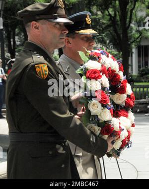 Maj. Gen. Rodney Faulk (left), commanding general of the Army Reserve’s ...