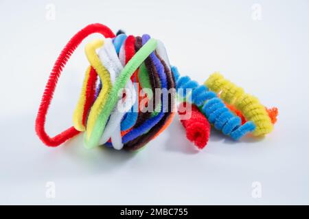 collection of coiled springs of primary color craft straight pipe ...