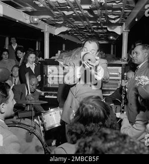 Portrait of Baby Dodds and Marty Marsala, Riverboat on the Hudson, N.Y ...