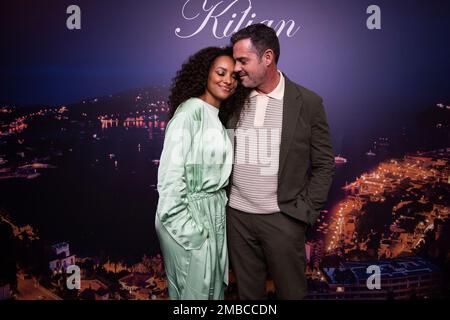 Kat Graham and Darren Genet pose for photographers upon arrival at the ...