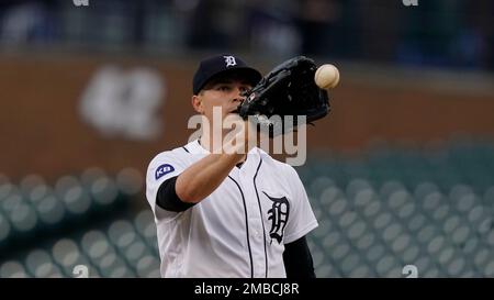 Detroit Tigers starting pitcher Tarik Skubal plays during the first ...