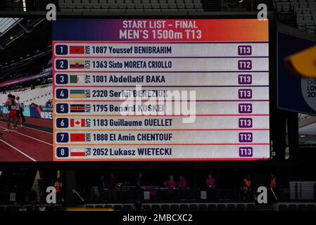 Athletics, runners at start of men`s 1500m race at club level, UK Stock ...