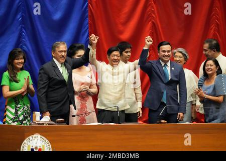 President Ferdinand Marcos, left, poses with his wife Imelda Marcos ...