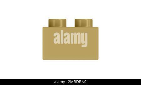 Antique Gold Lego Block Isolated on a White Background. Close Up View ...