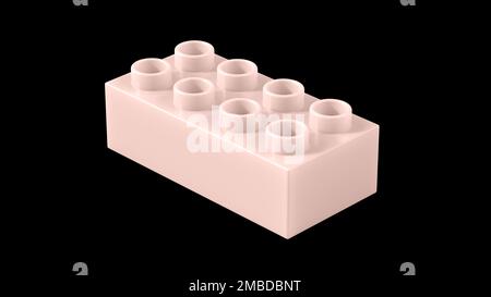Blush Pink Plastic Lego Block Isolated on a White Background. Children ...