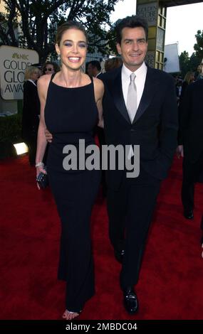 Susan Dey & Charlie Sheen at the Golden Globe Awards in 2002 Credit ...