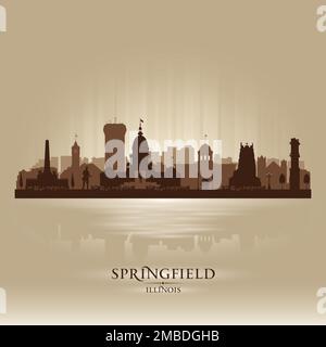 Springfield Illinois city skyline vector silhouette illustration Stock ...
