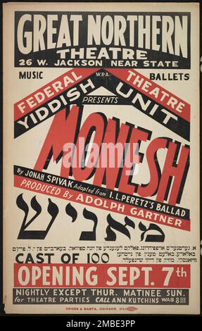 Monesh, Chicago, 1937. 'Great Northern Theatre...Music - Ballets ...