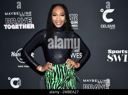 WNBA player Ari Chambers attends the Sports Illustrated Swimsuit 2022 ...