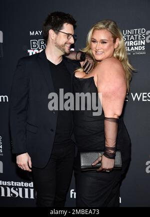 Model Hunter McGrady, right, and husband Brian Keys attend the Sports ...